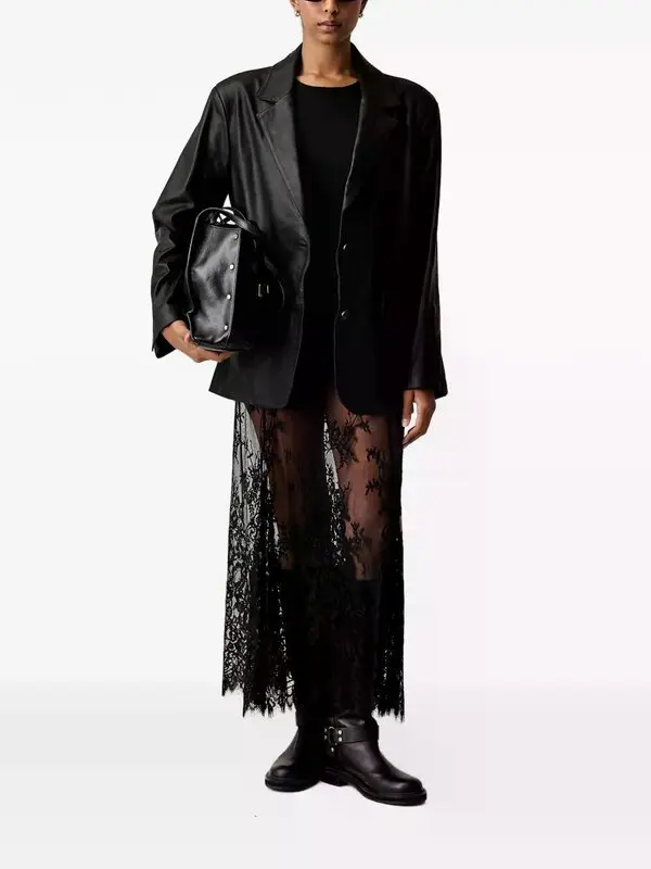 VICOLO Sheer Floral-lace Midi Skirt
