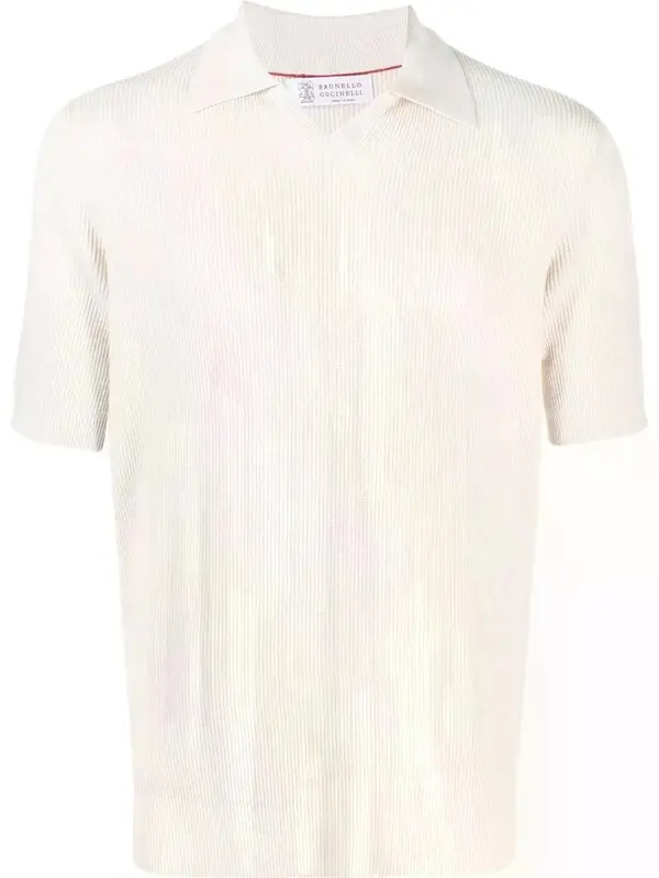 Brunello Cucinelli Ribbed Knit Polo Shirt