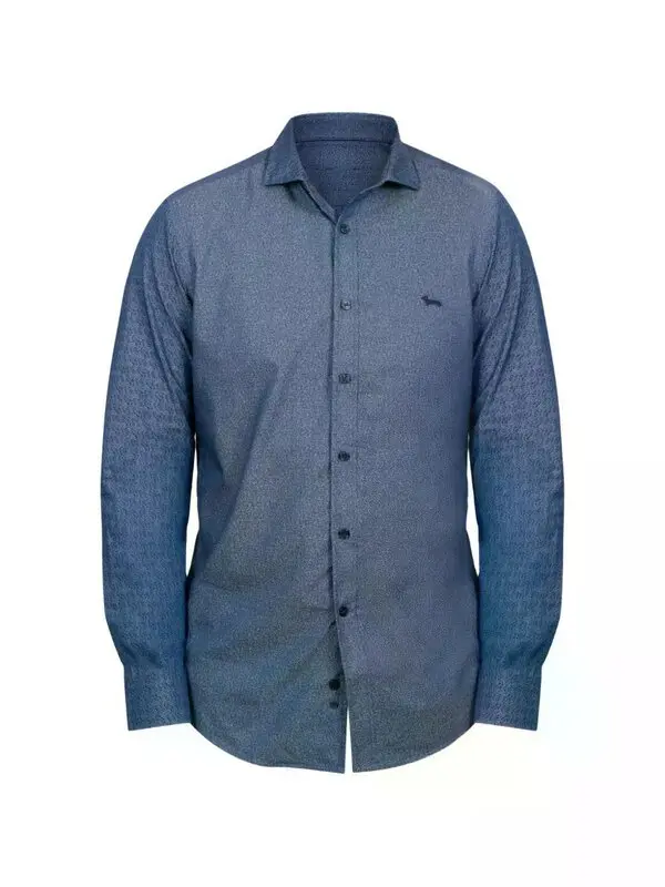 HARMONT & BLAINE Micro-patterned Logo-embroidered Shirt