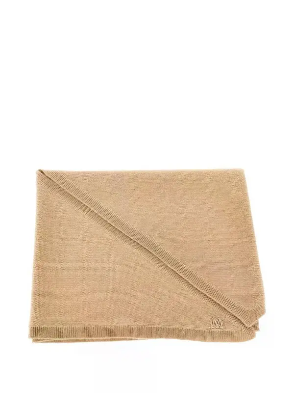 Max Mara Embroidered Cashmere Scarf - Brown