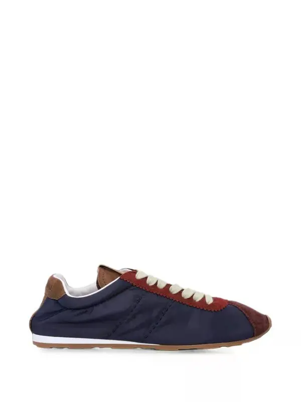 Miu Miu Suede-trim Panelled Sneakers - Blue