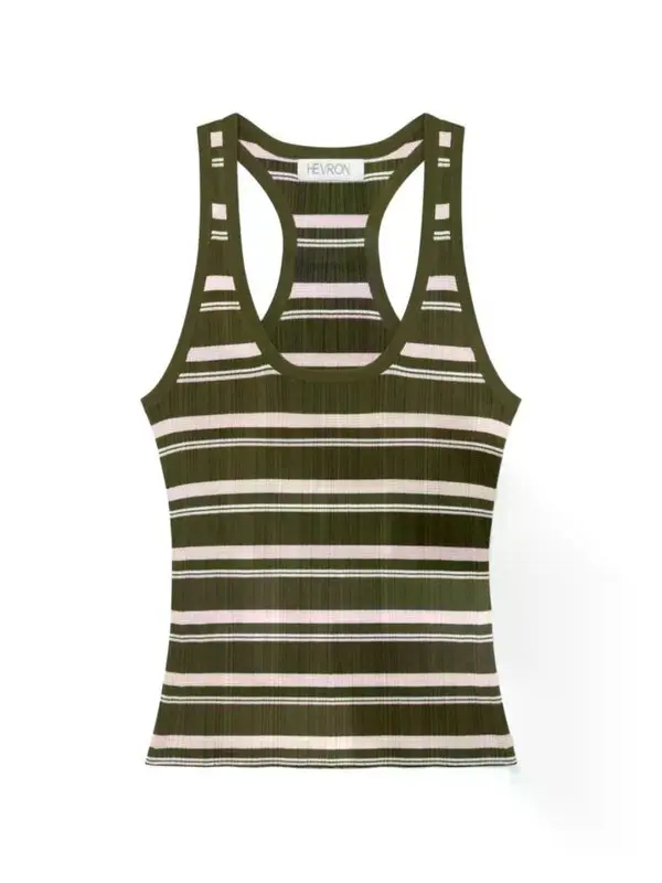 HEVRON Violet Striped Ribbed Tank Top