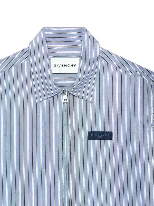 Givenchy Couture Seam Striped Blouson In Cotton - Blue