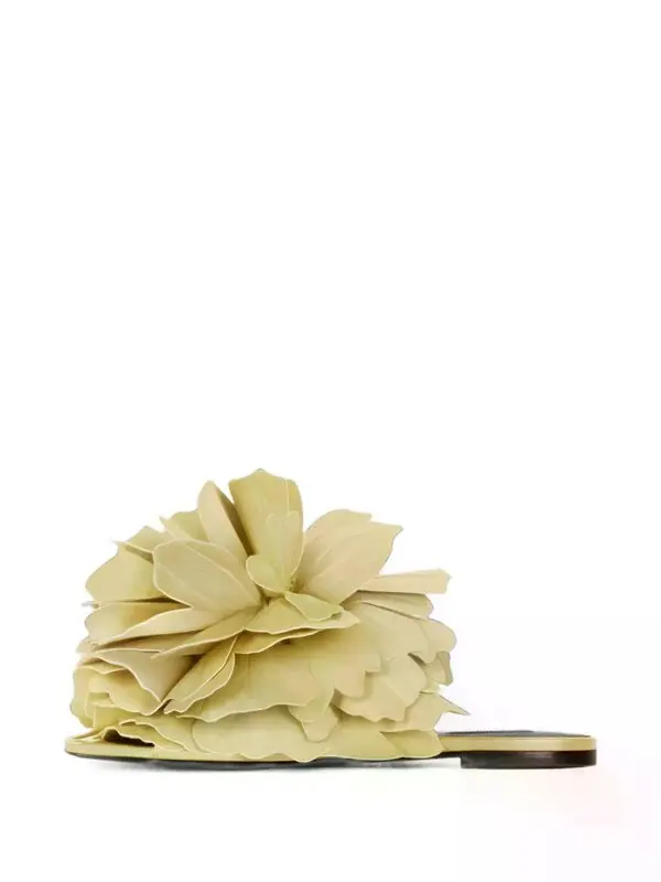 Givenchy Boudoir Flat Mules In Leather With Rose Petals