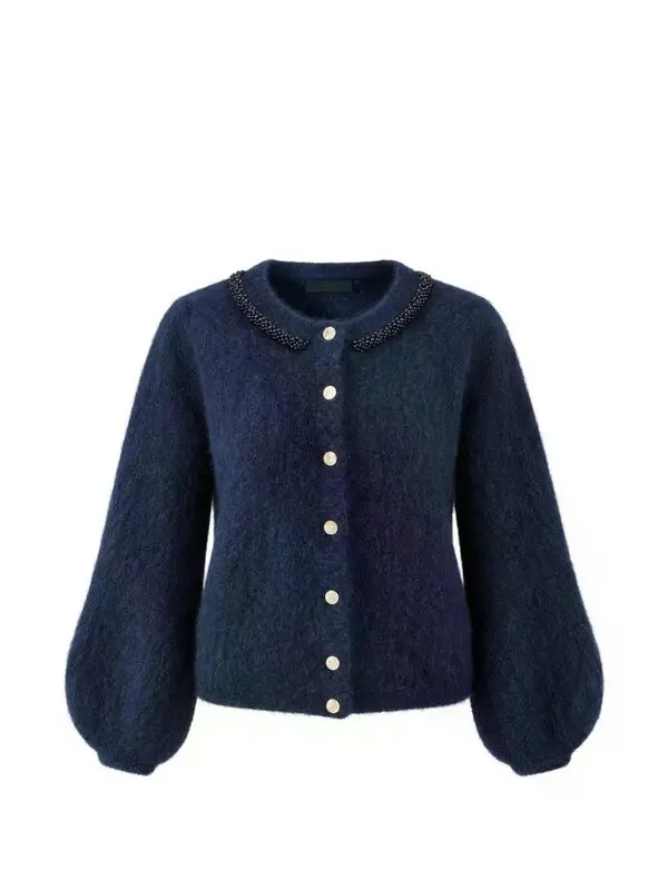 Pho Firenze Bead-embellished Balloon-sleeve Cardigan