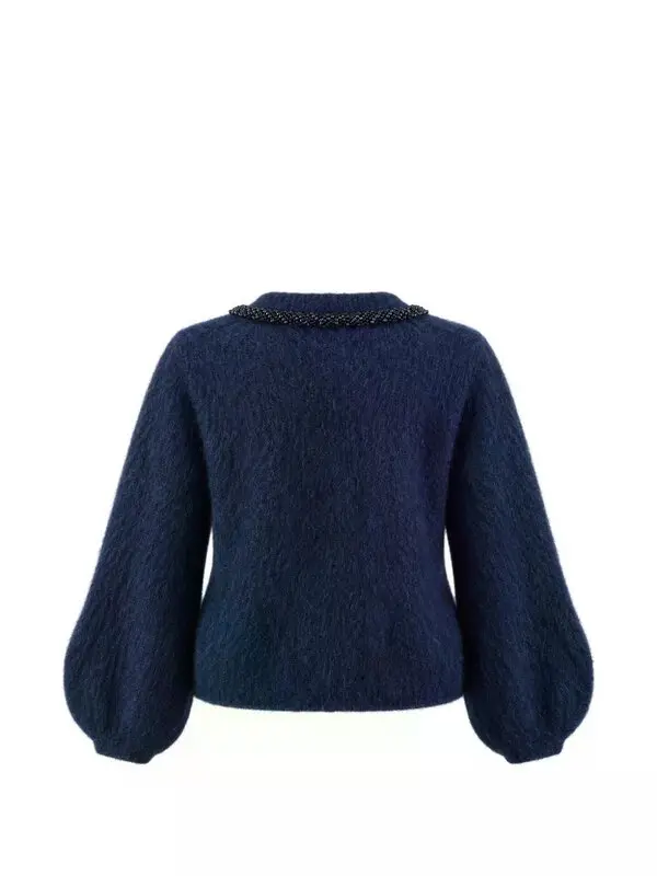 Pho Firenze Bead-embellished Balloon-sleeve Cardigan