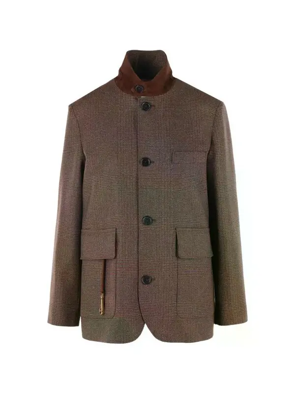 Loro Piana Roadster Checked High-neck Jacket