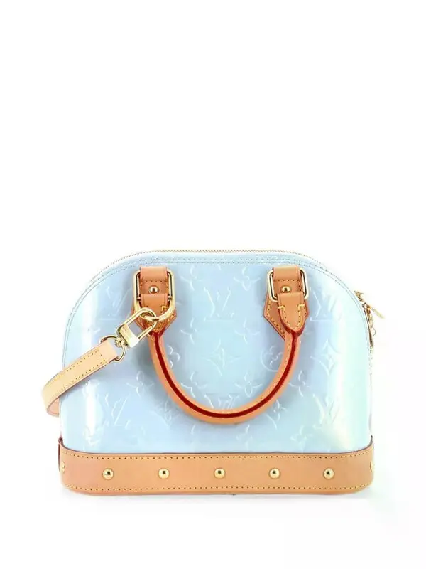 LOUIS VUITTON Alma Charm Chain Handbag Monogram Vernis Bb Satchel