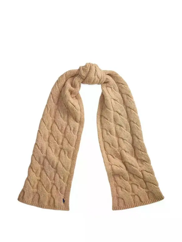 Polo Ralph Lauren Cable-knit Embroidered Scarf