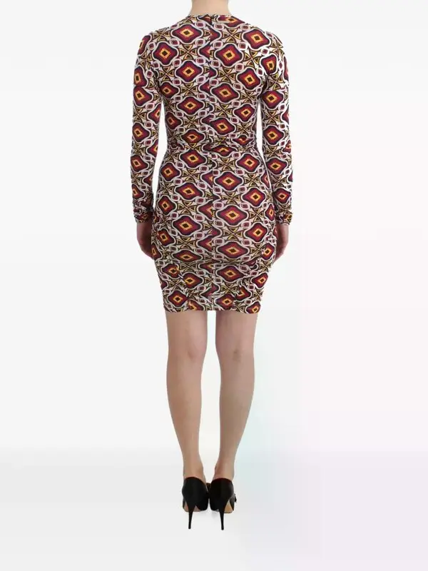 Gianfranco Ferre Geometric-print Ruched Mini Dress