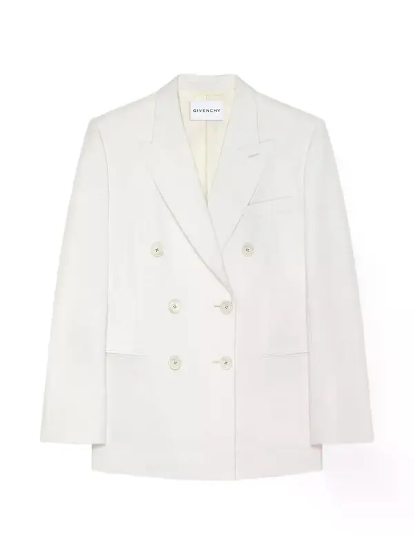 Givenchy Double-breasted Jacket In Wool And Mohair - White