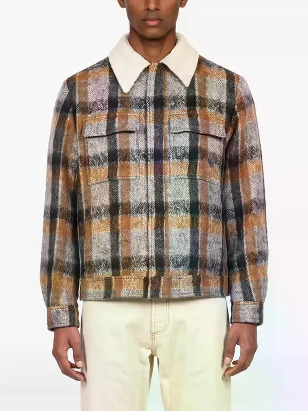 Simkhai Ford Check-pattern Fleece-collar Jacket