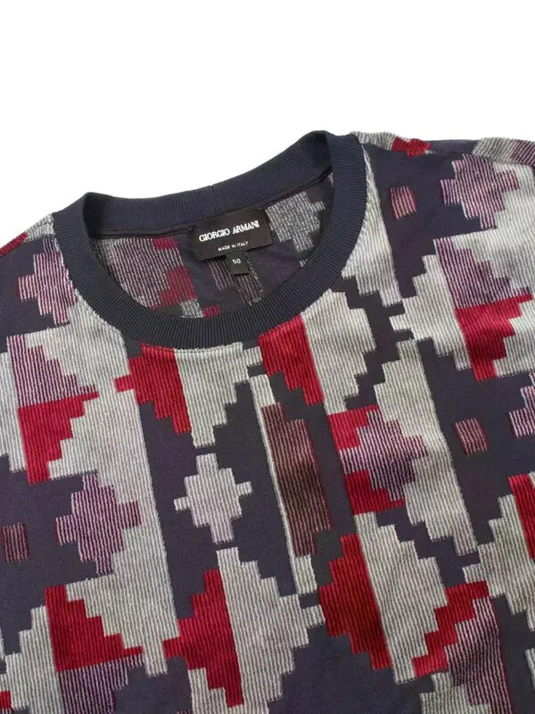Giorgio Armani Geometric-pattern Velour T-shirt