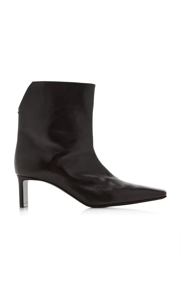 Khaite Ona Leather Ankle Boots - Brown