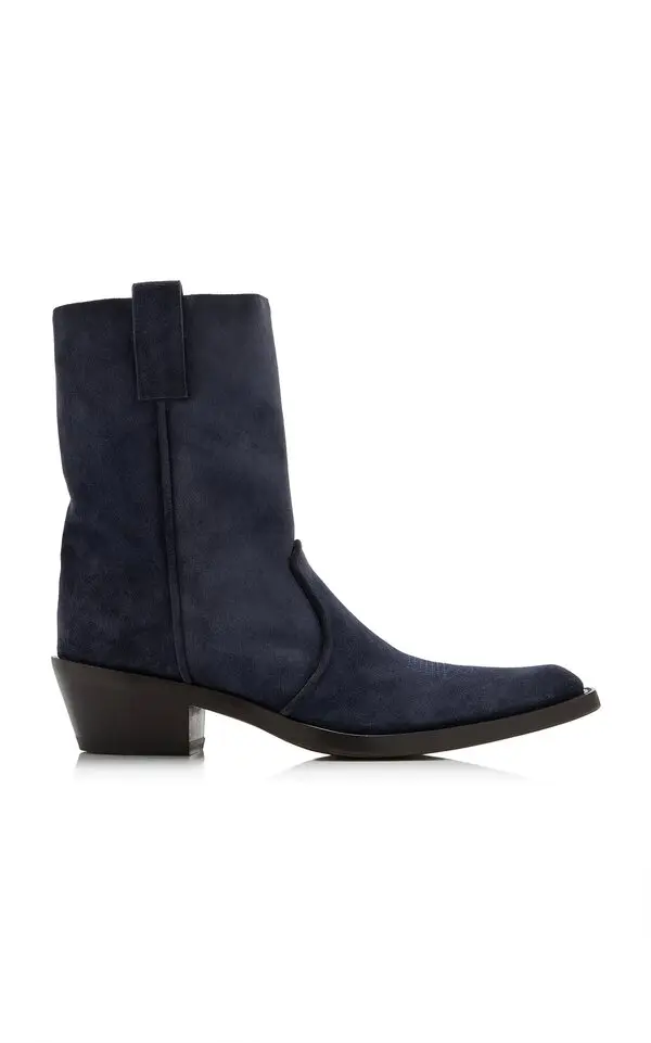 Khaite Clive Suede Ankle Boots - Navy