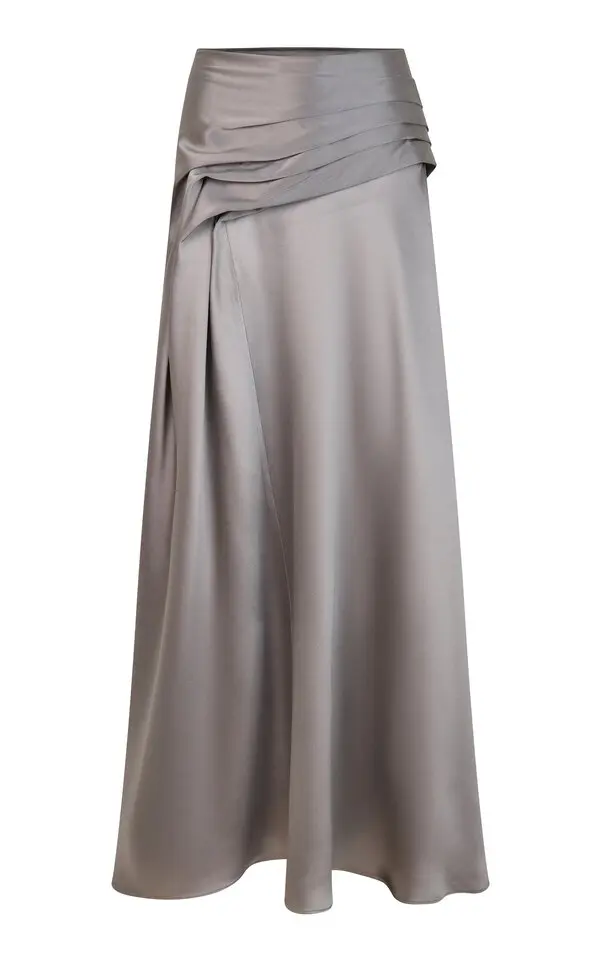HEIRLOME Yvonne Silk Maxi Skirt - Grey