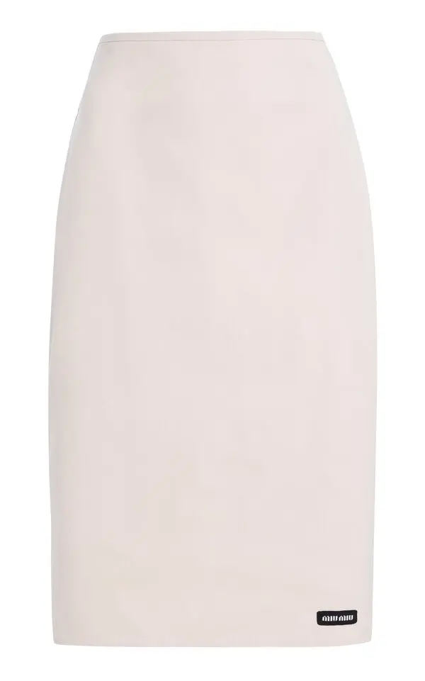 Miu Miu Cotton-blend Poplin Midi Skirt - White