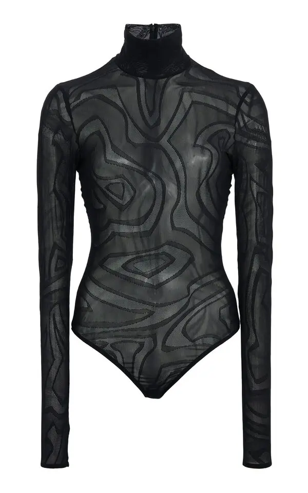 Emilio Pucci Embroidered Tulle Bodysuit