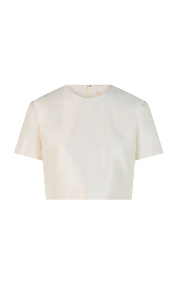 HEIRLOME Eliza Cropped Silk Top - Ivory