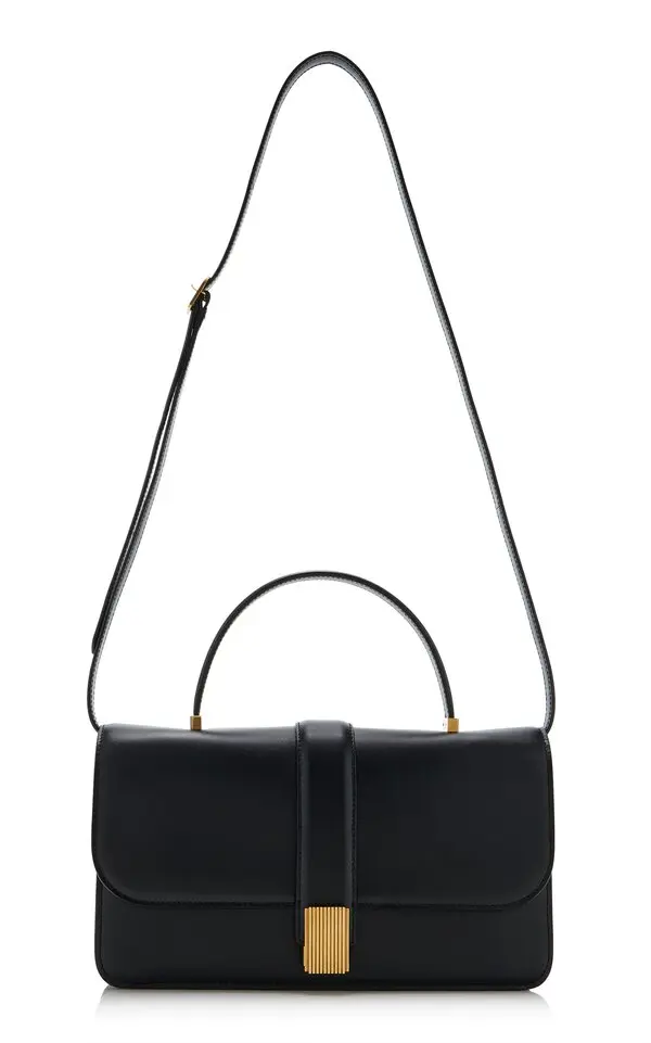 Khaite Blake Leather Top Handle Bag - Black