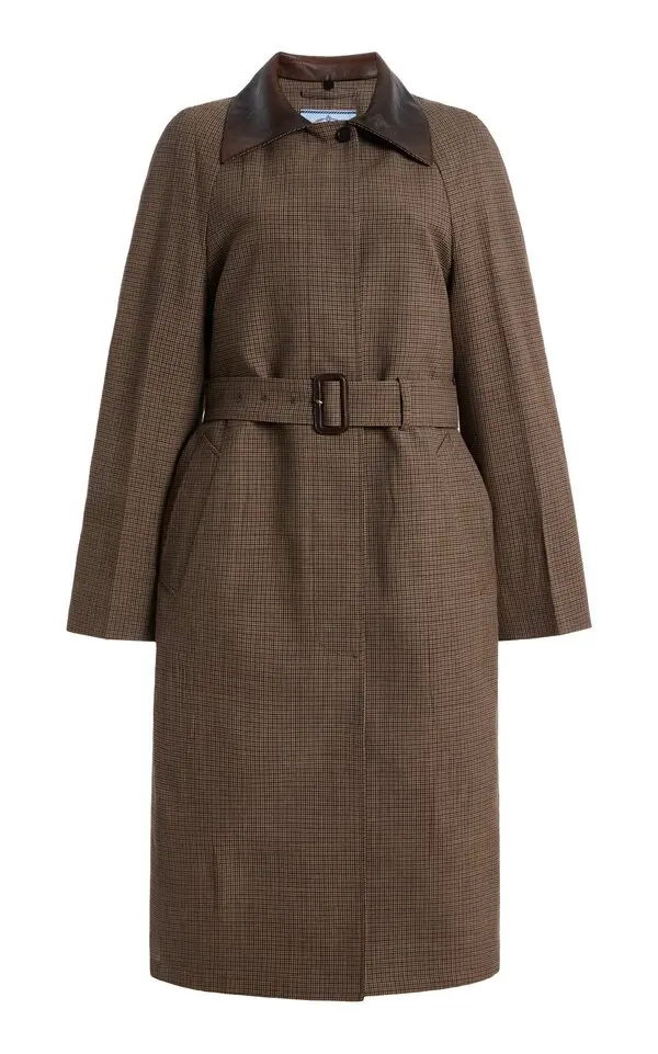 Prada Houndstooth Wool Coat