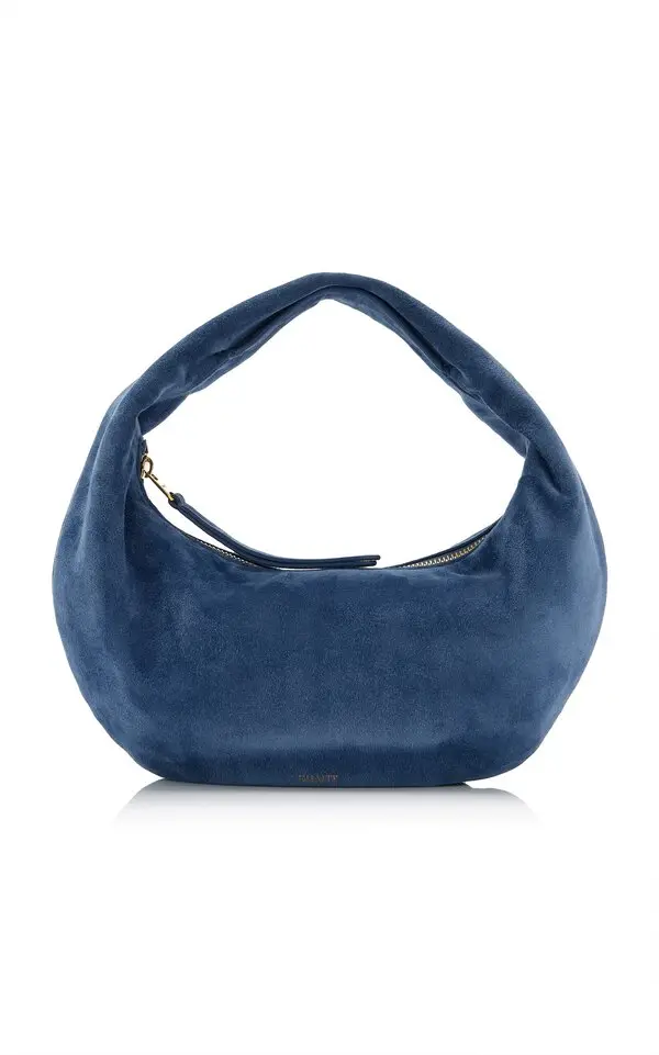 Khaite Olivia Suede Mini Hobo - Blue