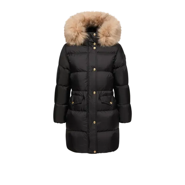 Moncler Aphroties Shearling Trimmed Hooded Long Down Parka Jacket