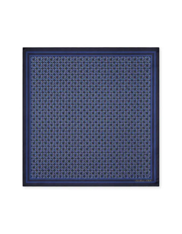 GRESHAM BLAKE Geometric Silk Pocket Square