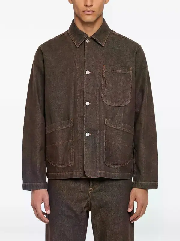 You Must Create Construction Contrast-stitch Denim Jacket