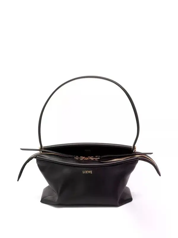 Loewe Small Whisker Logo-print Leather Shoulder Bag - Black
