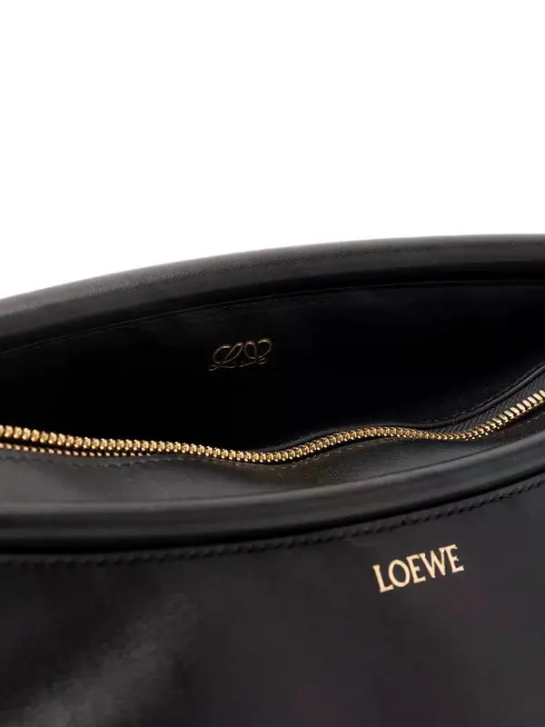 Loewe Small Whisker Logo-print Leather Shoulder Bag - Black