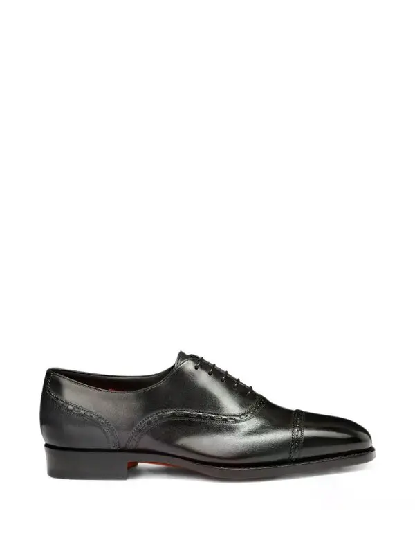 Santoni Perforated Leather Oxford Shoes