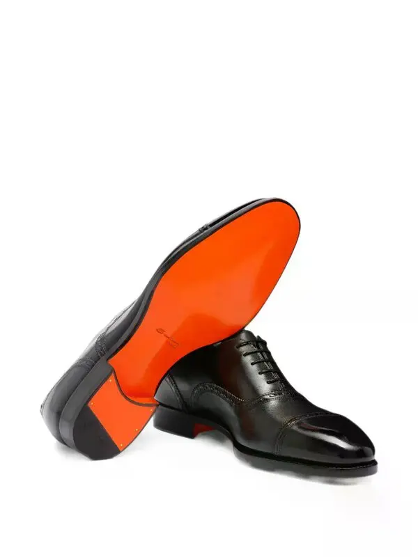 Santoni Perforated Leather Oxford Shoes