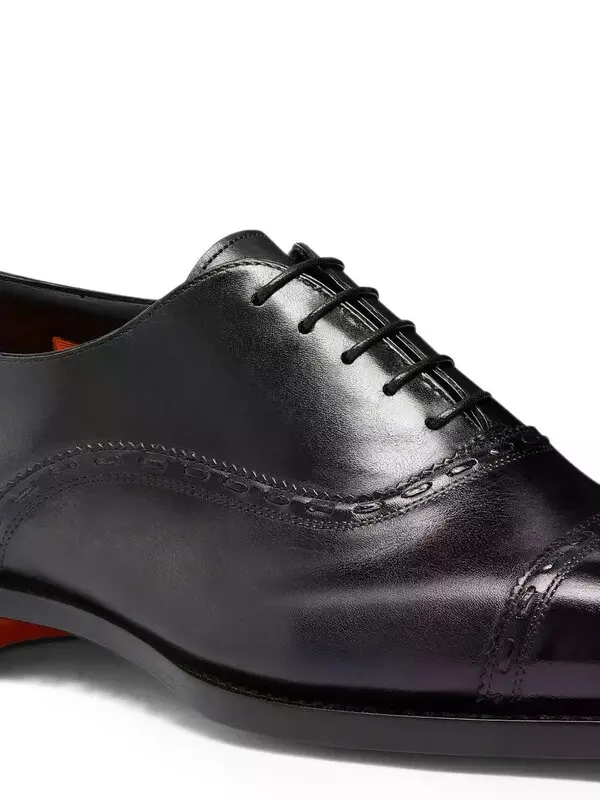 Santoni Perforated Leather Oxford Shoes