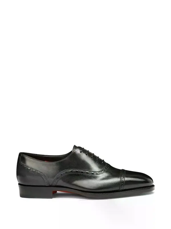 Santoni Perforated Leather Oxford Shoes