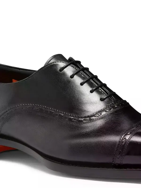 Santoni Perforated Leather Oxford Shoes