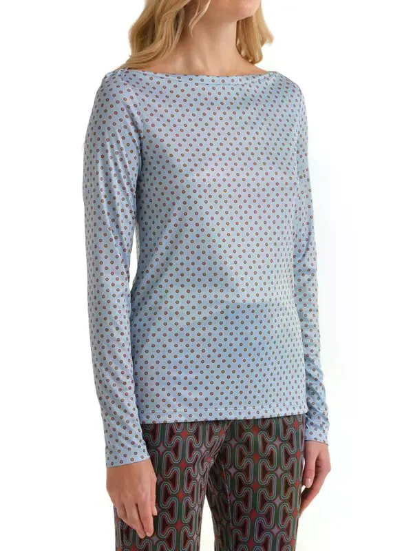Malìparmi Micro-print Jersey T-shirt - Blue