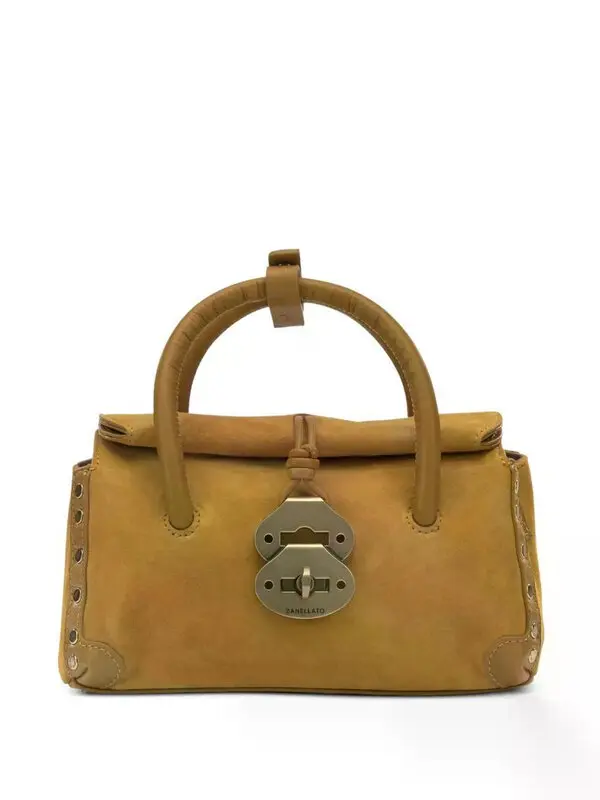 ZANELLATO Baby Dotta Stud-embellished Suede Tote Bag - Brown