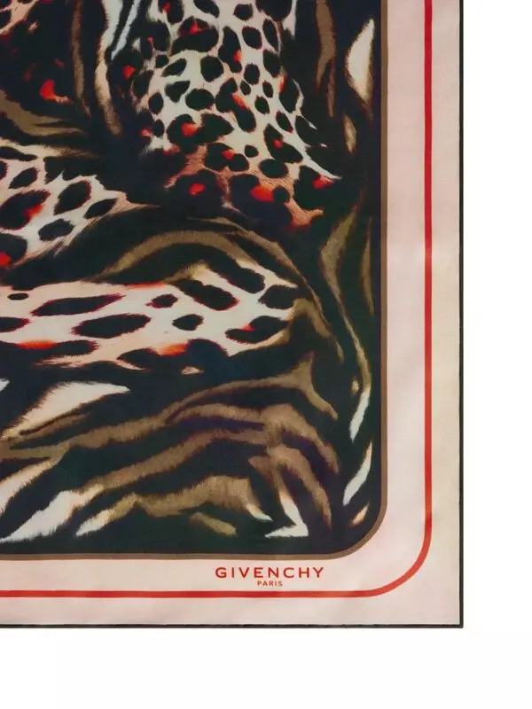 Givenchy Square In Silk With Abstract Animal Print