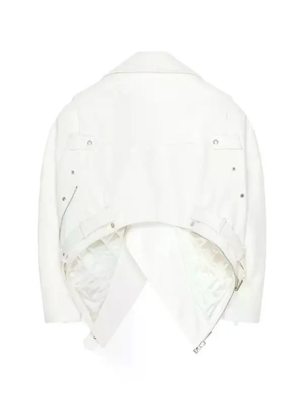 Givenchy Back-to-front Biker Jacket In Leather - White