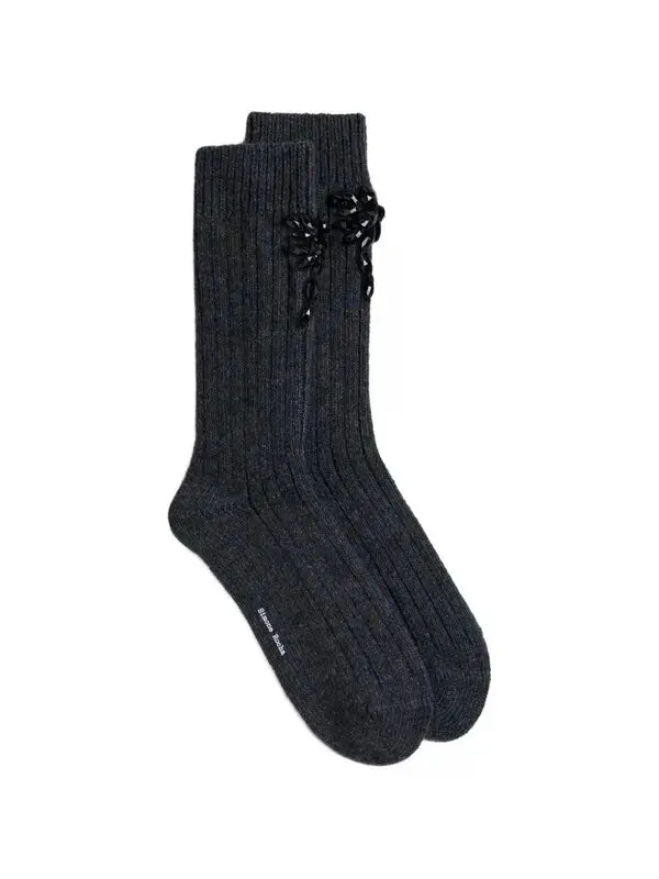 Simone Rocha Embellished Chunky-knit Socks