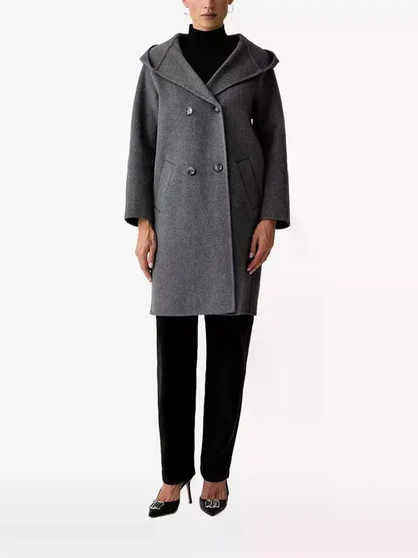 SILVIAN HEACH Double-breasted Hooded Coat - Grey