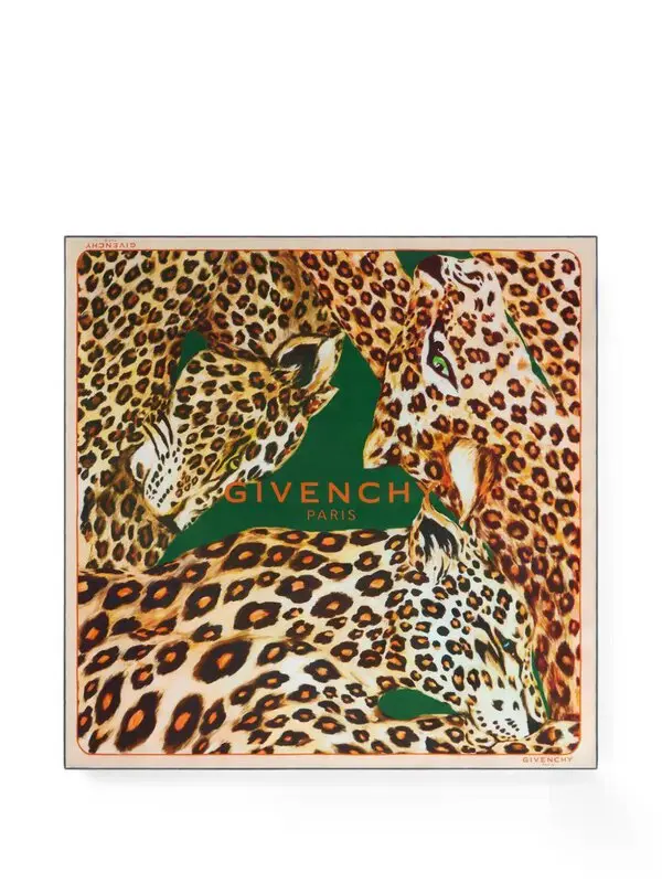 Givenchy Square In Silk With Leopards Print