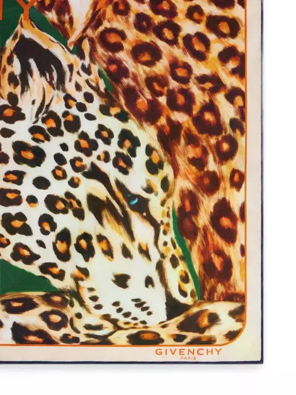 Givenchy Square In Silk With Leopards Print