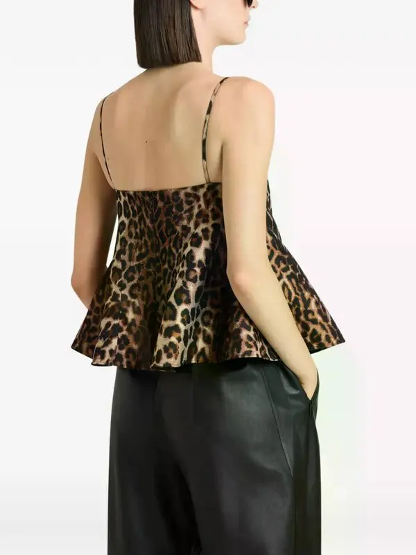 Givenchy Sliced Top In Leopard Jacquard
