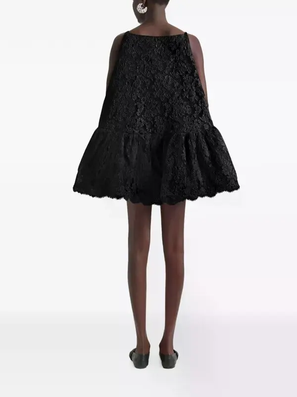 Givenchy Sliced Mini Ruffled Dress In Lace