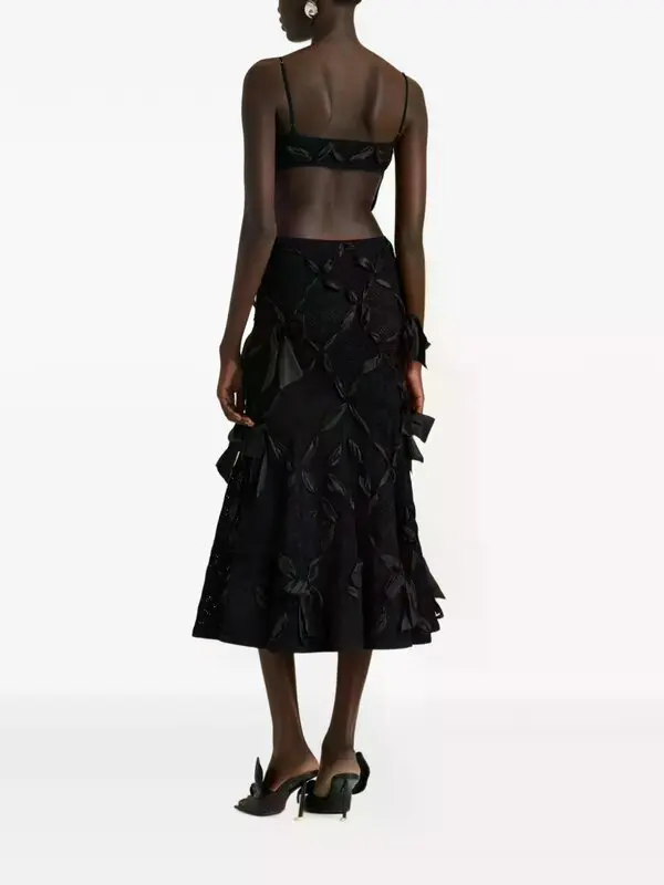 Givenchy Sliced Long Dress In Leopard Lace With Ribbons