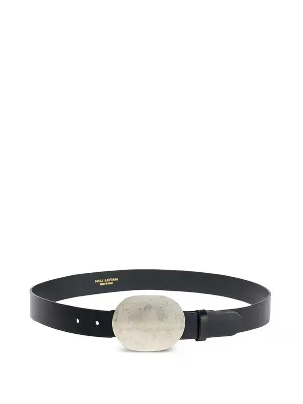 NILI LOTAN Wayne Leather Belt - Black