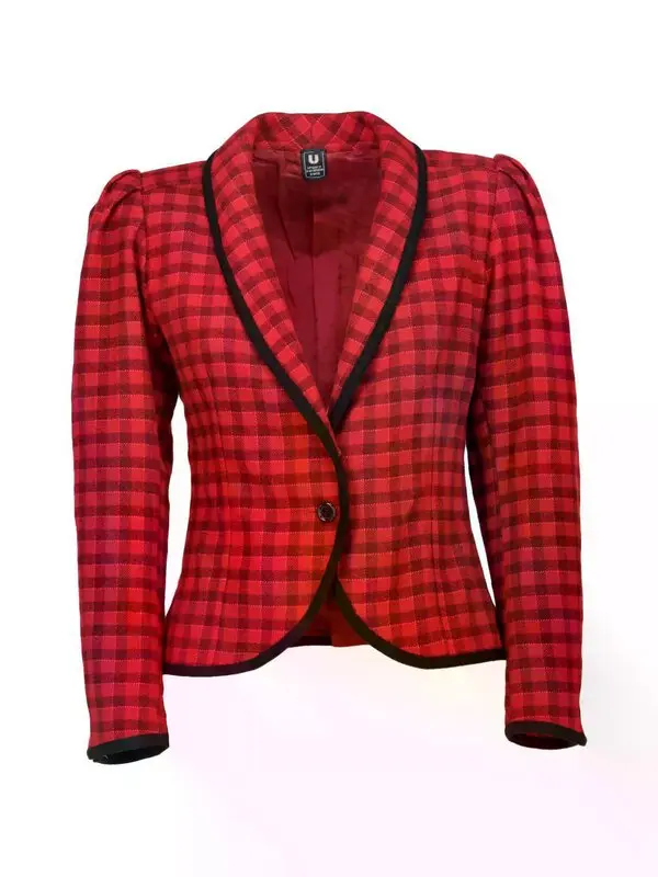 UNGARO Check Puff-sleeve Jacket