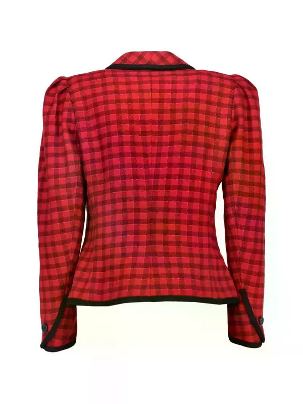 UNGARO Check Puff-sleeve Jacket